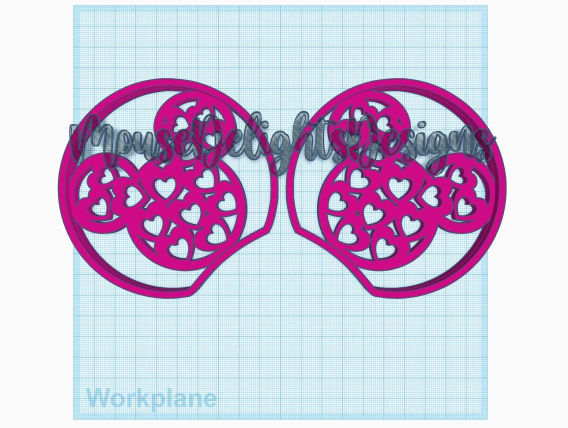 Mickey Head Heart Ears STL File - Etsy