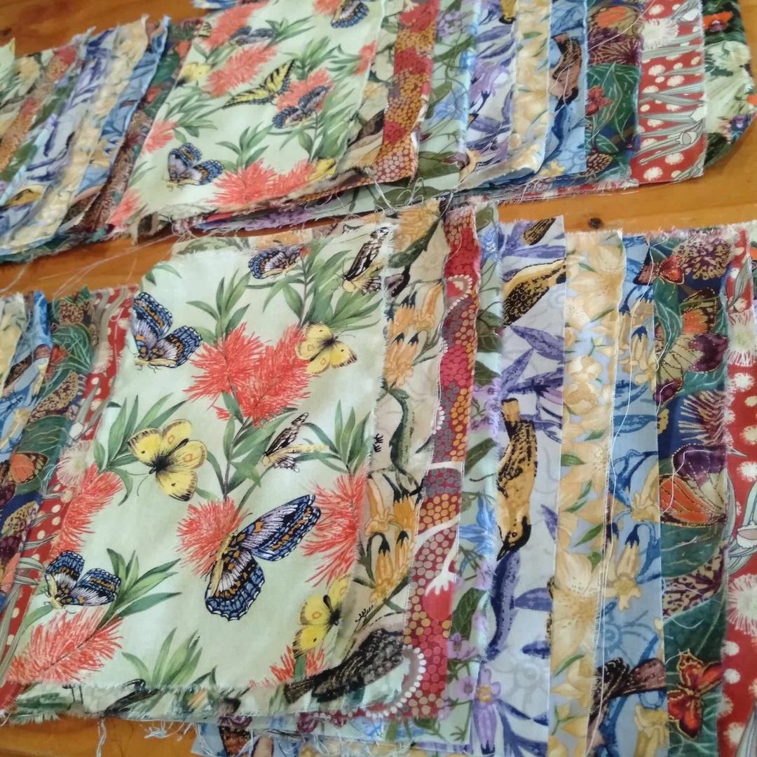 Buy 2 Get 1 Free. Australiana Fabric Bundles, Cotton Rectangles for ...
