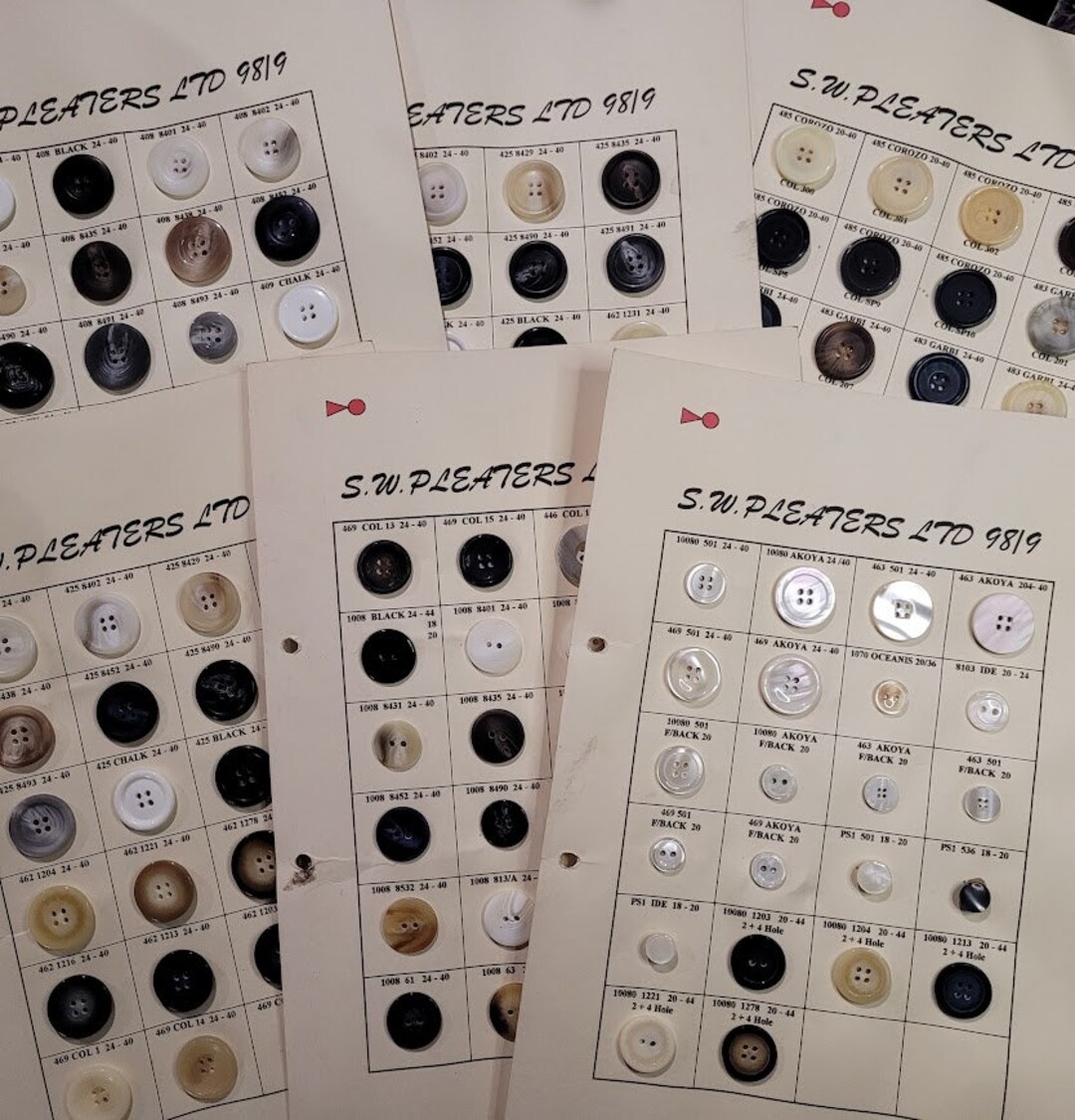 Button Sample Cards. Wholesaler Samples From the 1990s - Etsy Australia