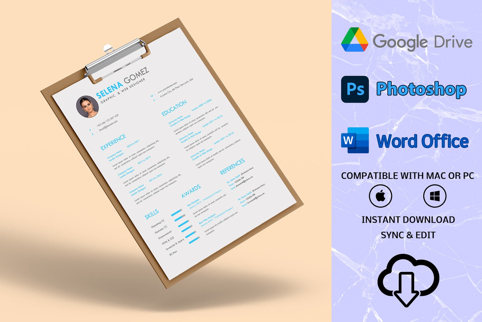 Resume Google Doc | CV Template PSD | Cv Microsoft Word | CV Template ...