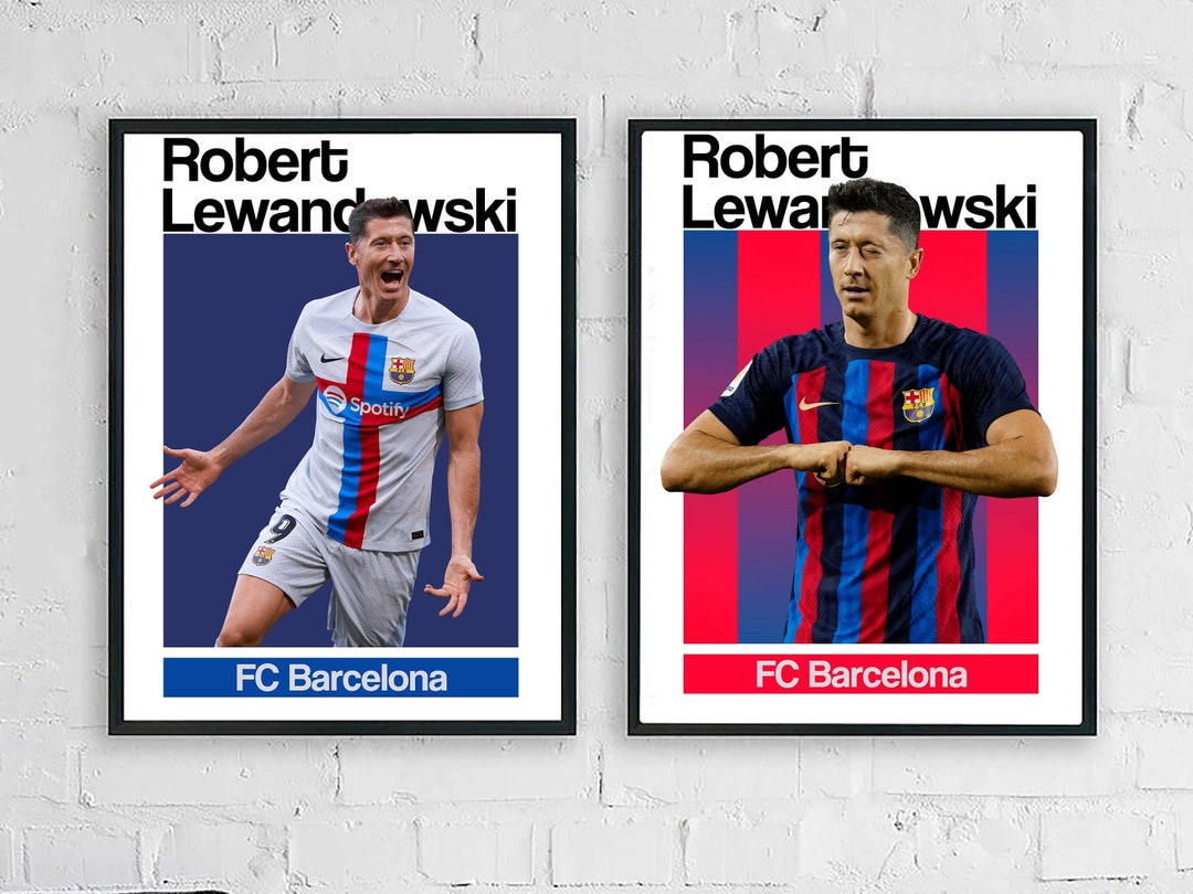 Robert Lewandowski FC Barcelona Minimalist Digital Poster Pack | Soccer ...