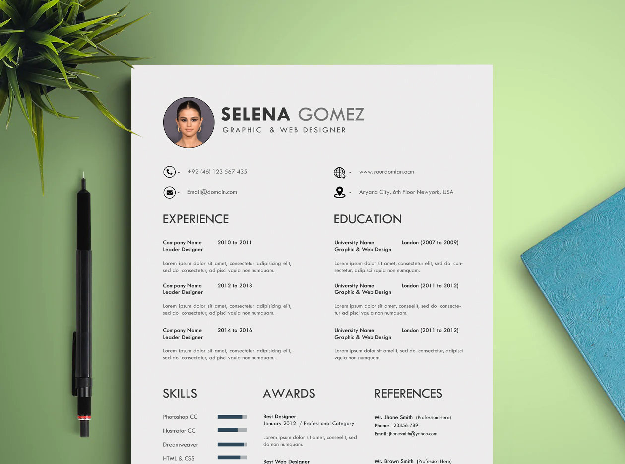 Resume Google Doc CV Template PSD Cv Microsoft Word CV Template Modern ...