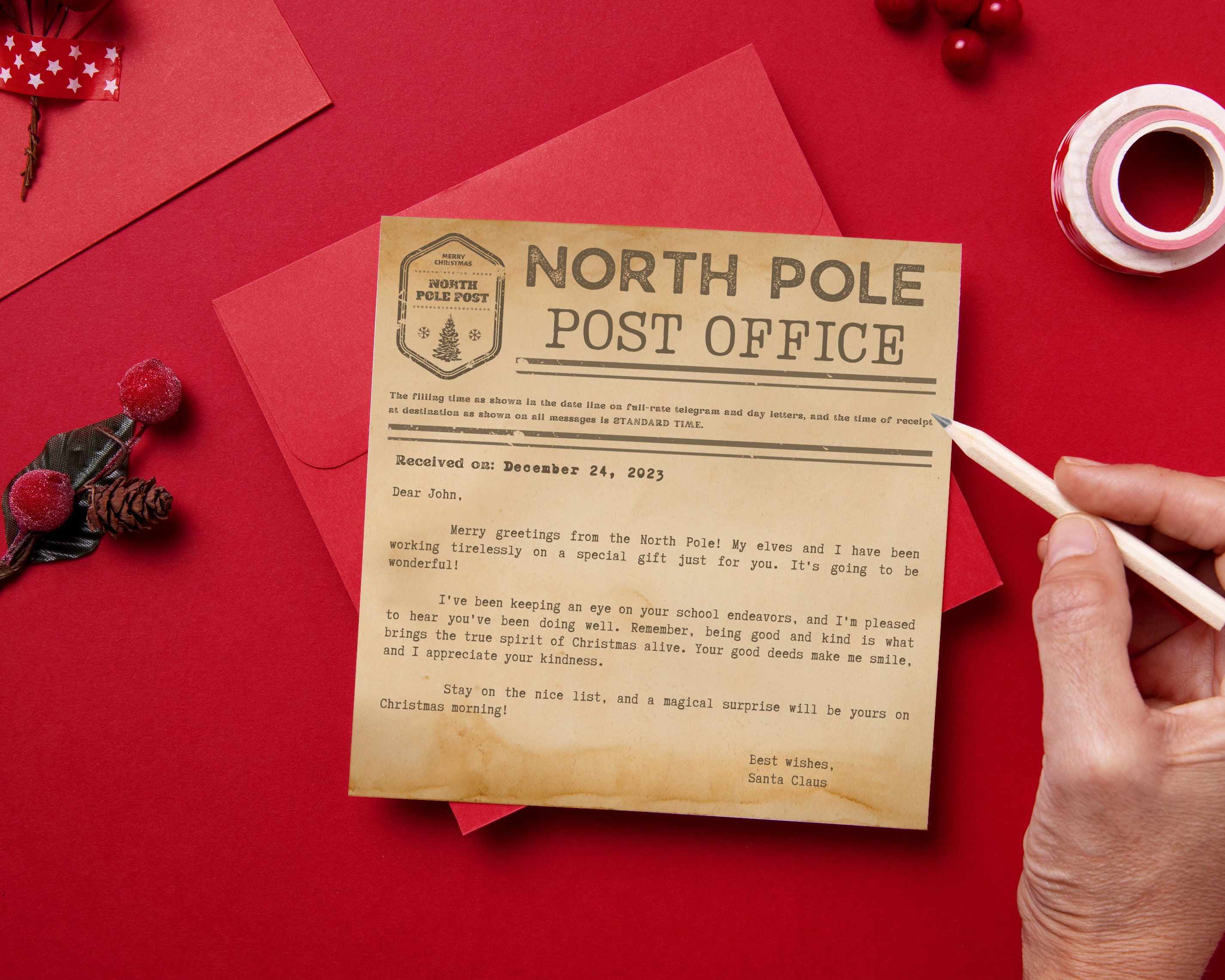 Vintage Telegram Letter From Santa Telegram Letter From Santa ...