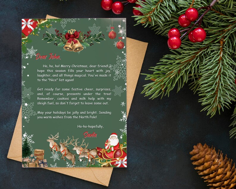 Letter From Santa Customizable Christmas Letter for Kids, Cute Gift for ...