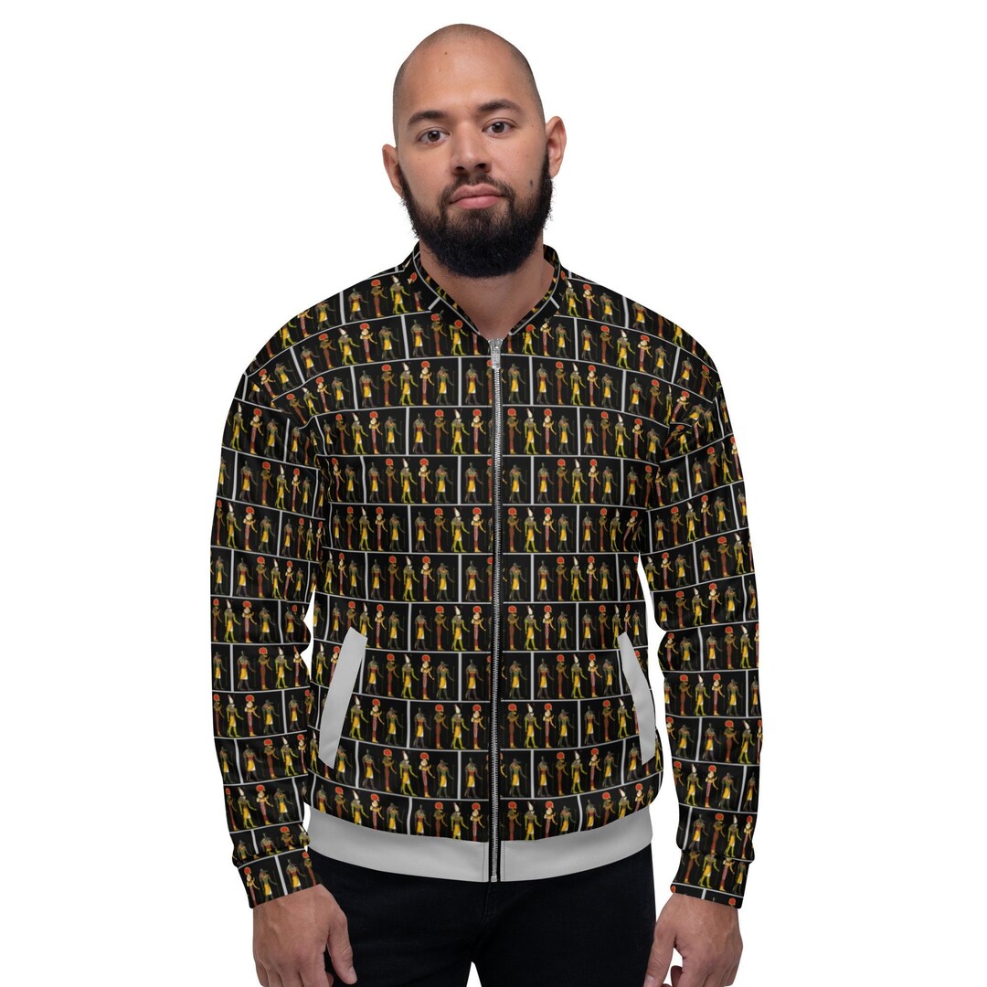 Egyptian Clothing, Goddess Mythology, Egypt Jacket, Pattern Bomber ...