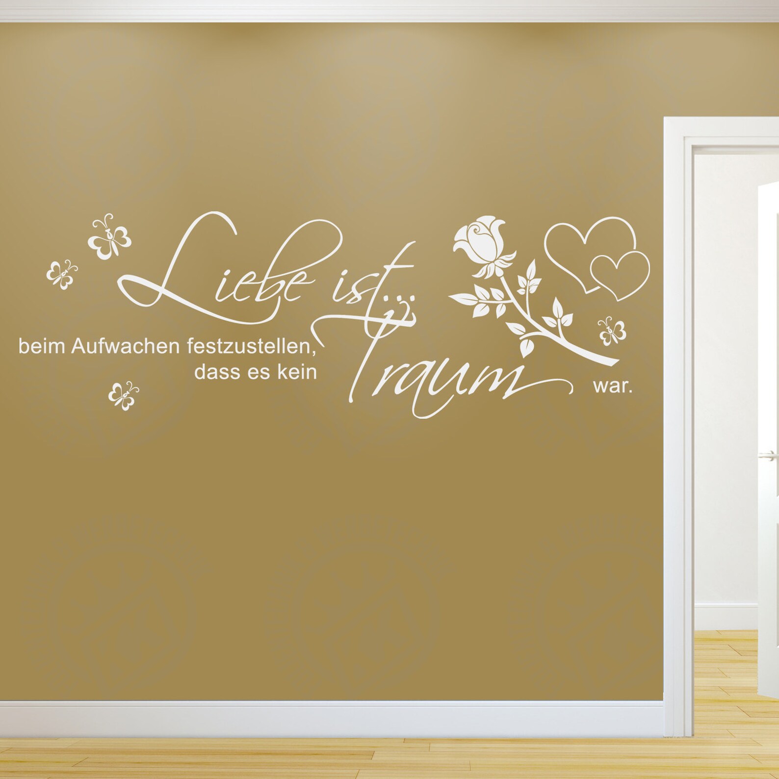 Wall Decal Love is ... Wall Saying Lettering Decoration Dreams Hearts ...