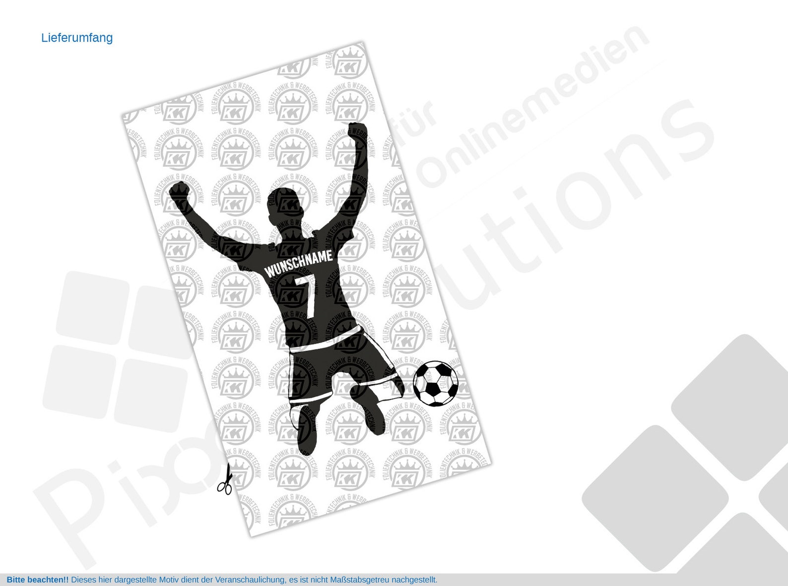 Wall Decal Footballer Cheer With Wish Text and Wish Number Sports ...