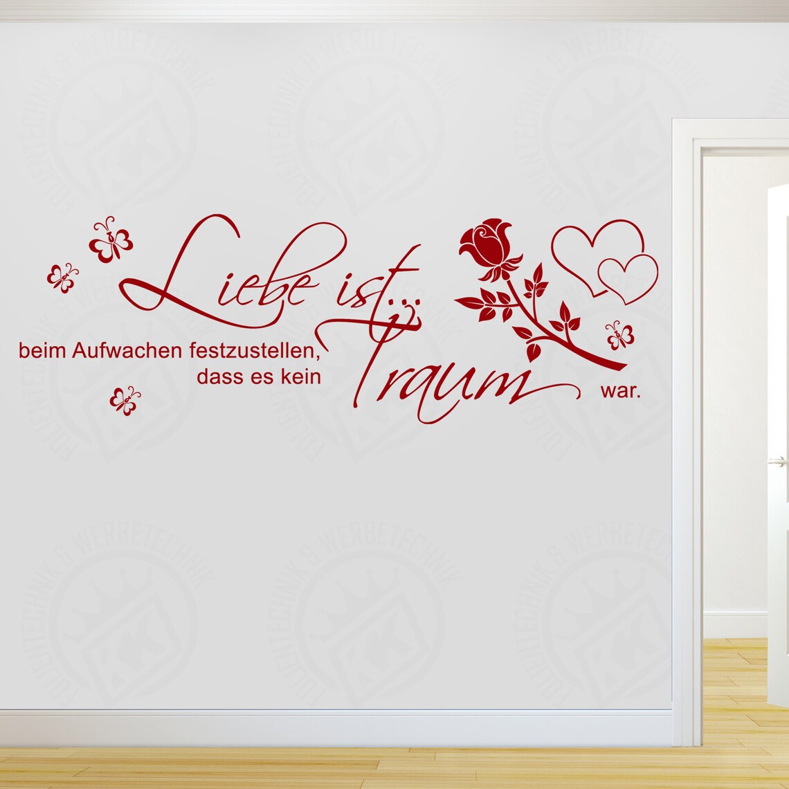 Wall Decal Love is ... Wall Saying Lettering Decoration Dreams Hearts ...