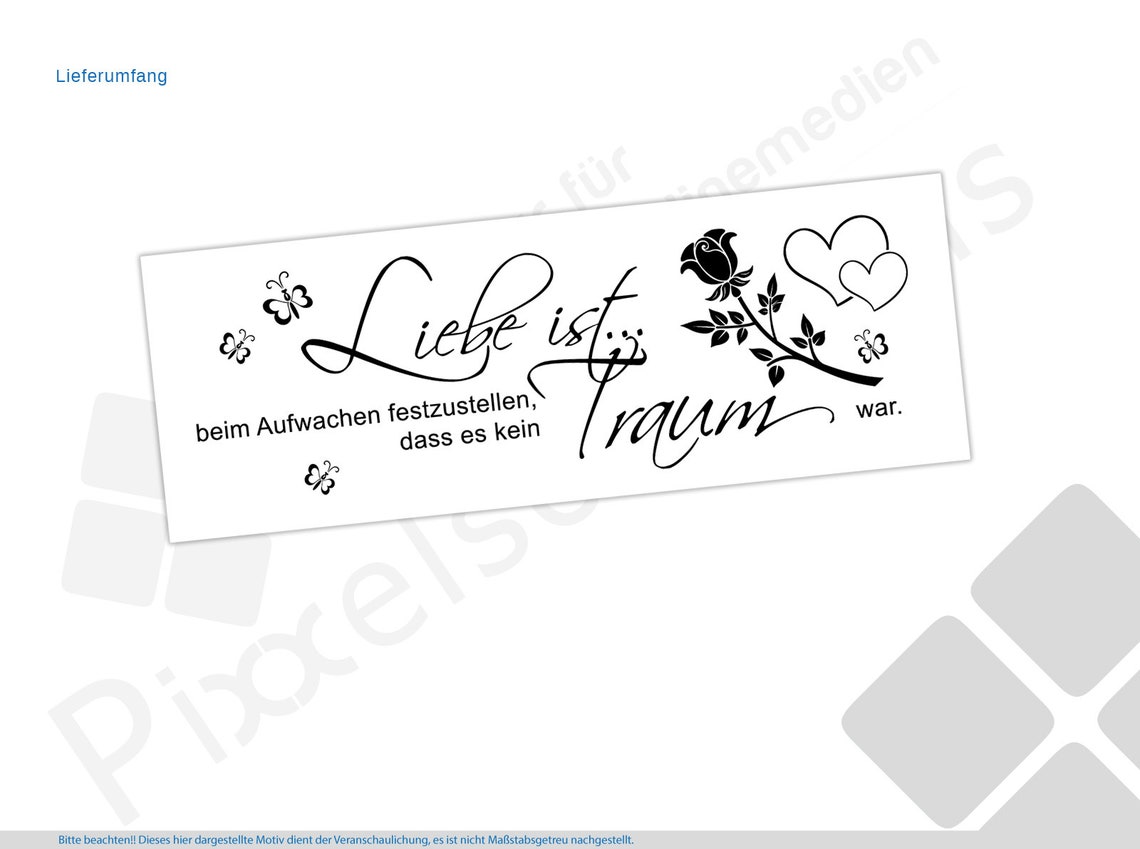 Wall Decal Love is ... Wall Saying Lettering Decoration Dreams Hearts ...