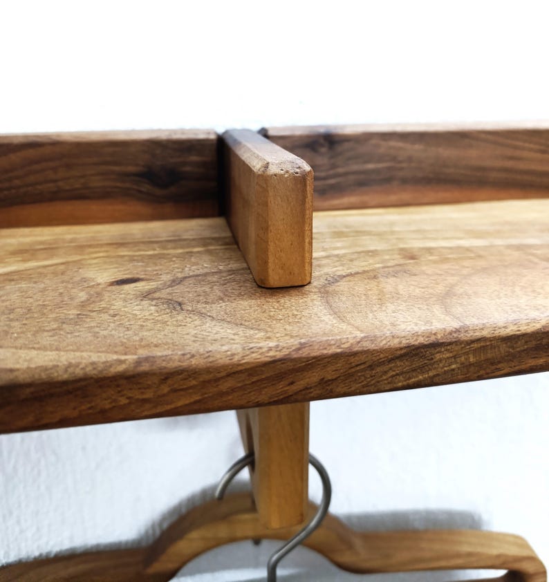Solid Walnut Wood Wall Mount Valet Shelf & Coat Hanger - Etsy