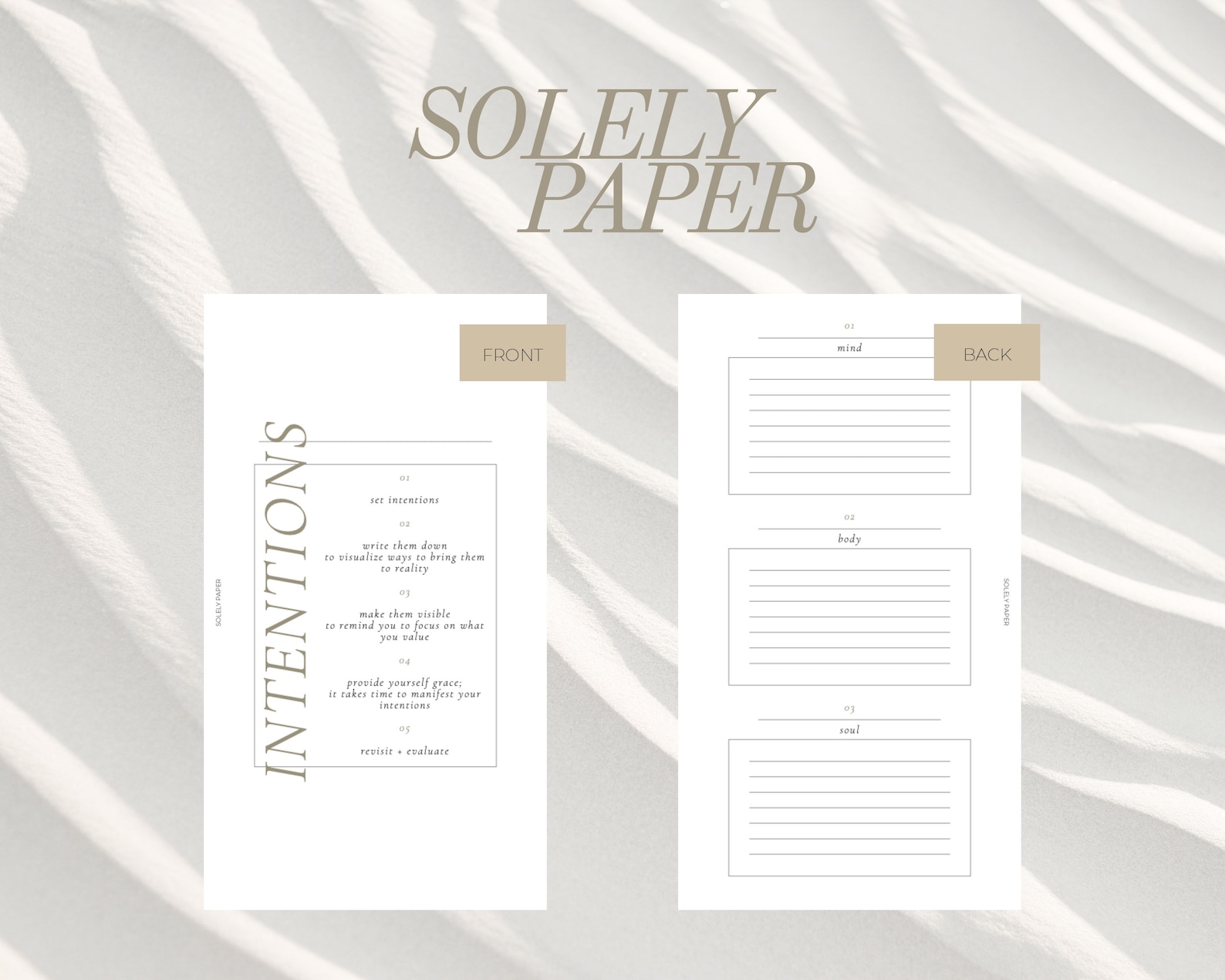 Intention Setting Printable Insert - PERSONAL - Etsy