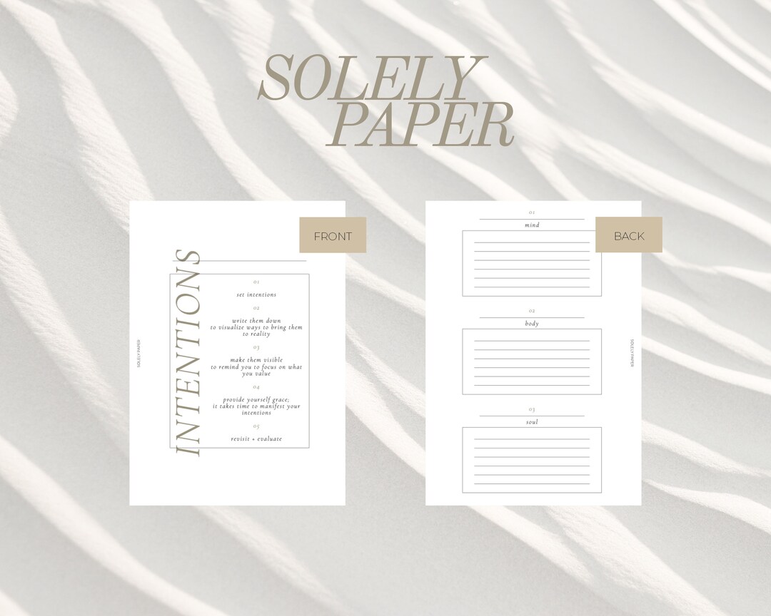 Intention Setting Printable Insert - A6 - Etsy