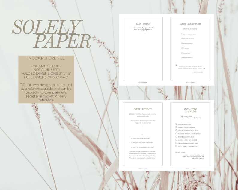 Inbox Reference + Bifold Printable (BUNDLE) - Etsy