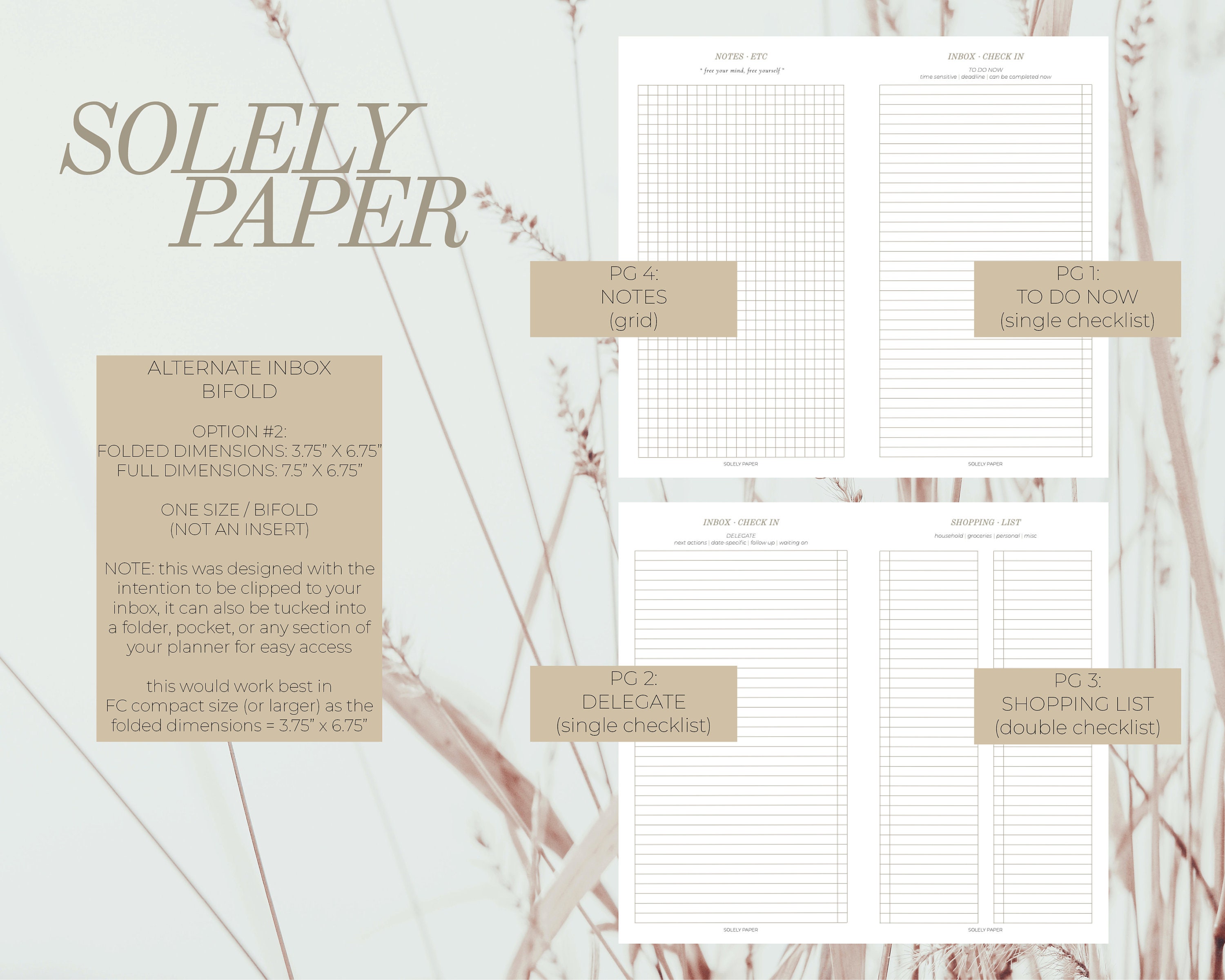 Inbox Reference + Bifold Printable (BUNDLE) - Etsy