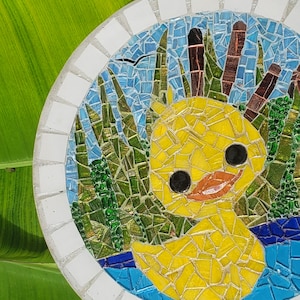 Duck Mosaic Stepping Stone, Luxury Glass Tiles, Pond Art (12 Inch) - Etsy