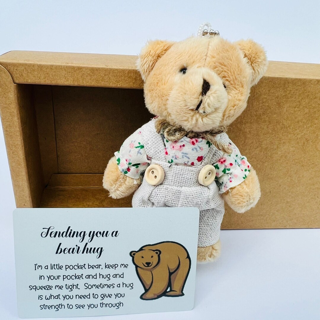 Personalised Pocket Bear Hug, Mental Health Positivity Gift, Positive ...