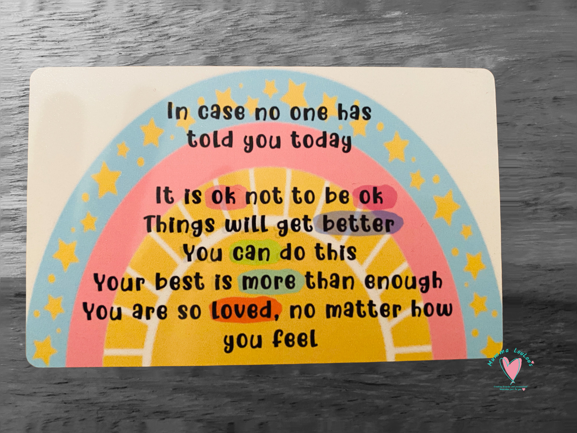 Wallet Card With Positive Message, Mental Health Card, Positive ...