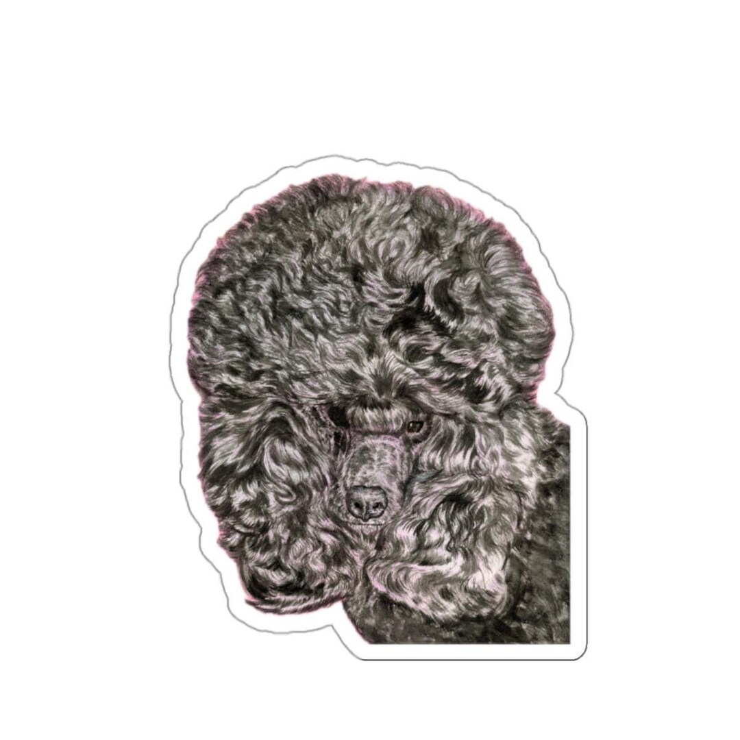 Poodle Dog Breed Sticker, Watercolor Animal Stickers, Fine Art ...