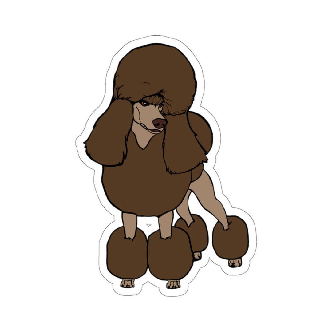 Stickers - Chocolate Standard Poodle, Show Trim, Continental Cut, Spoo ...