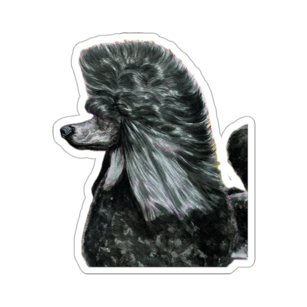 Poodle Dog Breed Sticker, Watercolor Animal Stickers, Fine Art ...