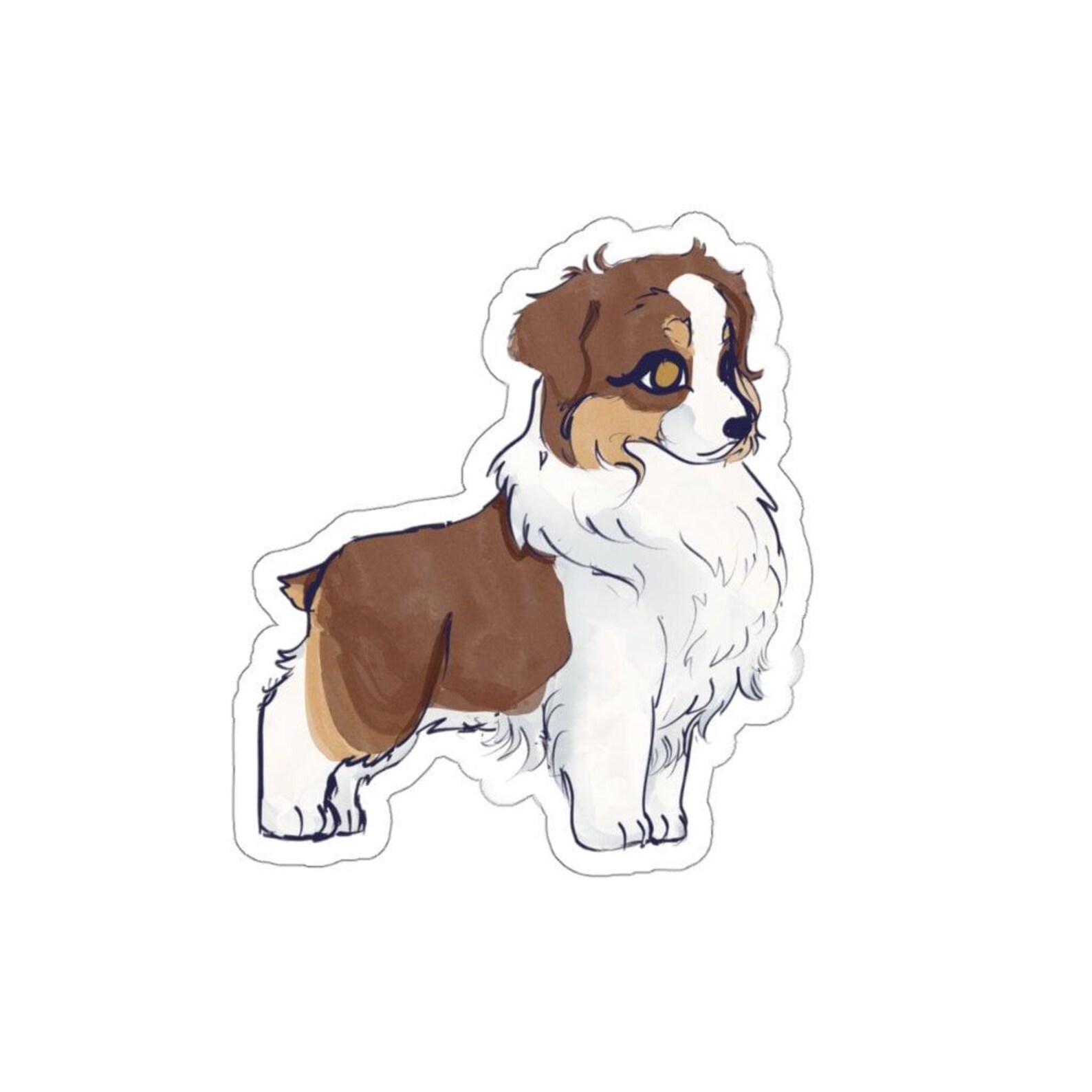 Cute Puppy Stickers - Australian Shepherd Puppy - Red Tri Aussie - Cute ...