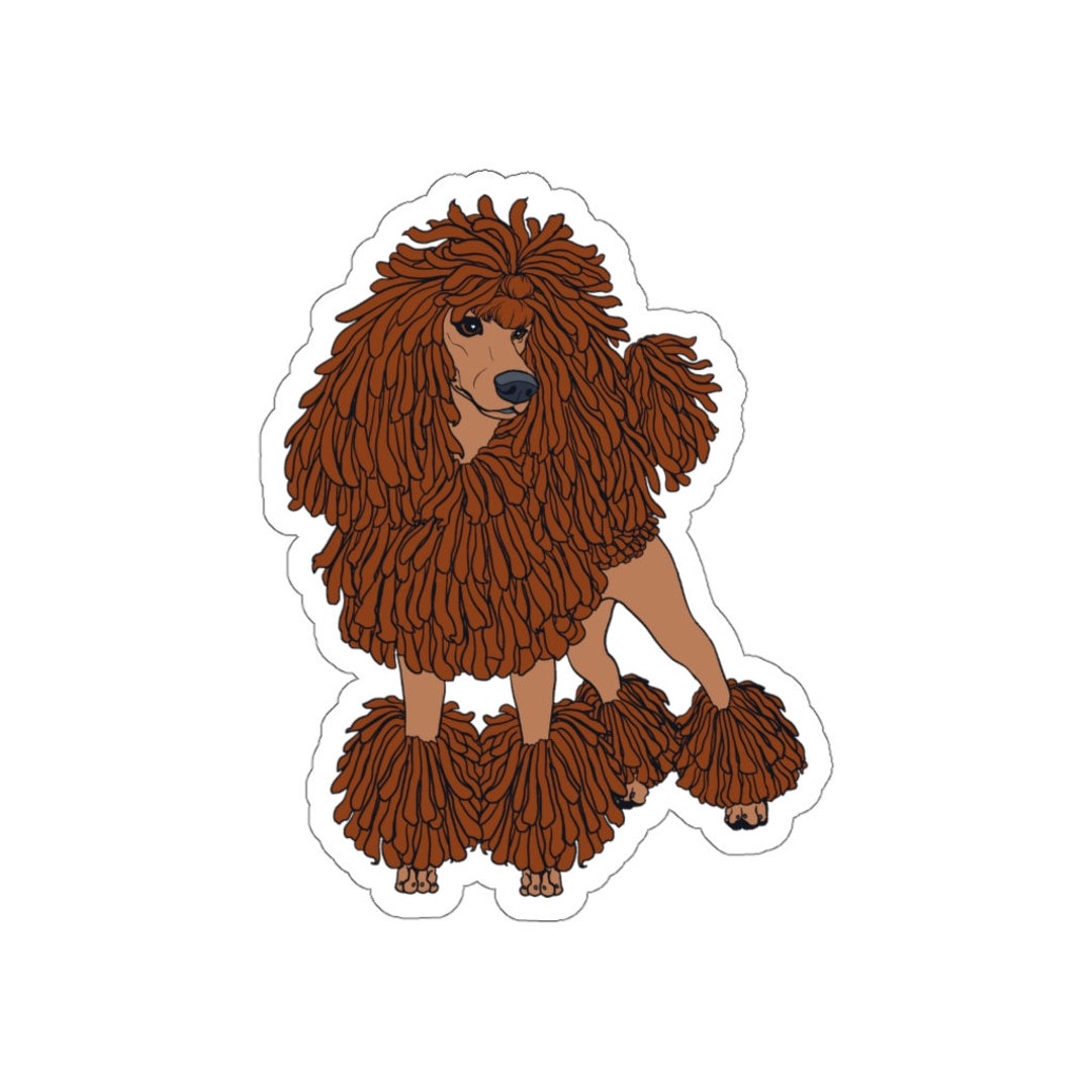 Stickers - Red - CORDED STANDARD POODLE, Show Trim, Continental Cut ...