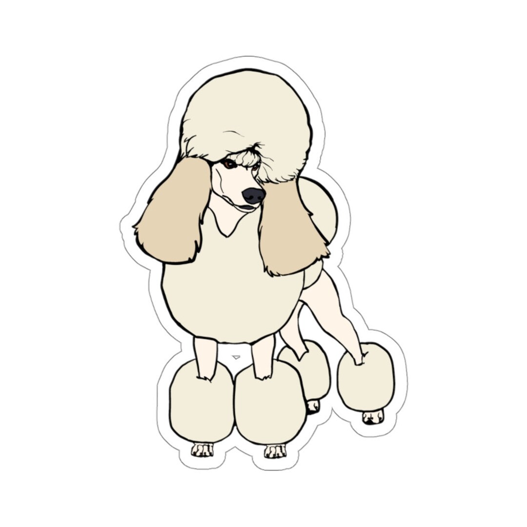 Stickers Creme / Cream STANDARD POODLE, Show Trim, Continental Cut ...