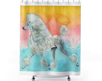 Pink Poodle Shower Curtains - Etsy
