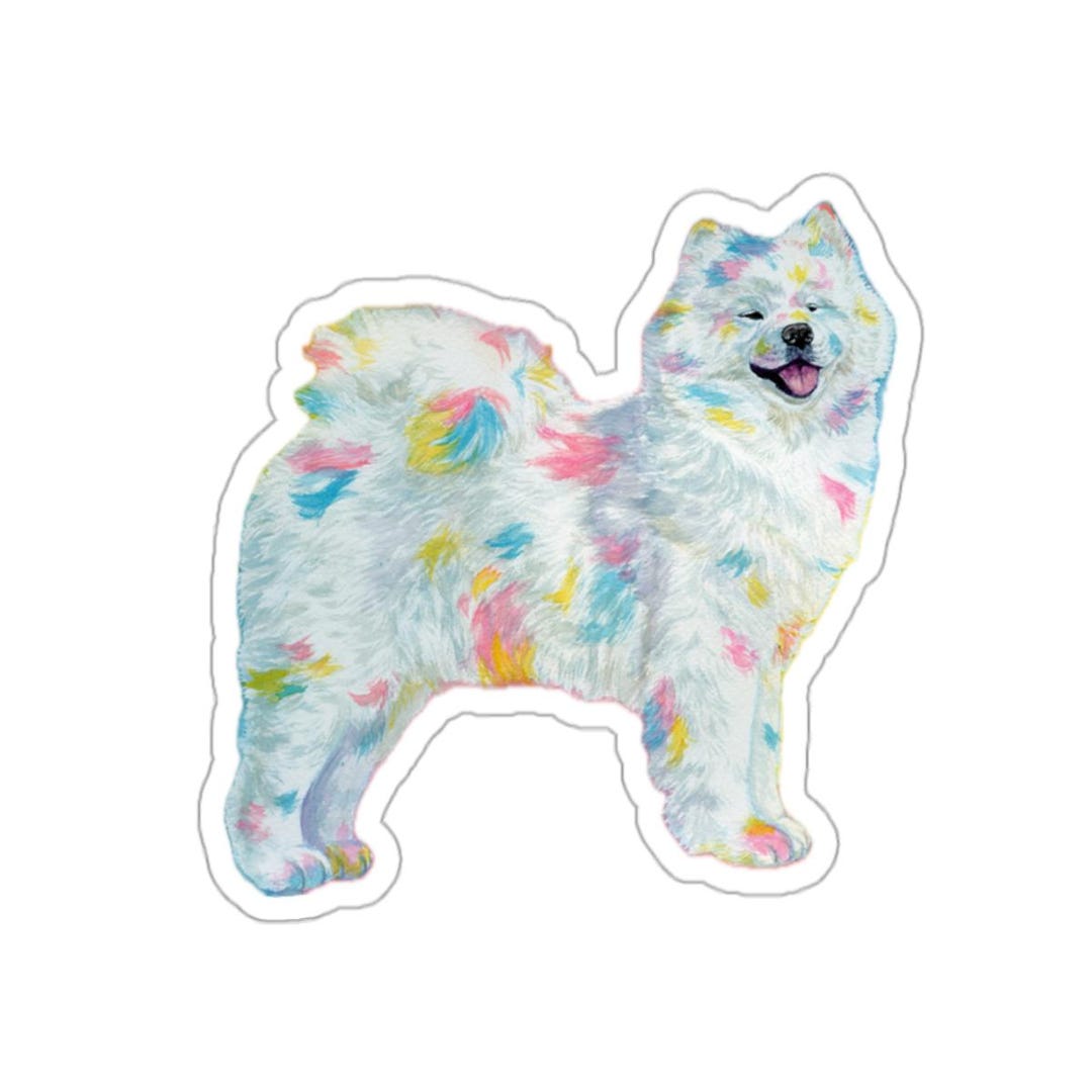 Samoyed Dog Breed Sticker, Watercolor Animal Stickers, Fine Art ...