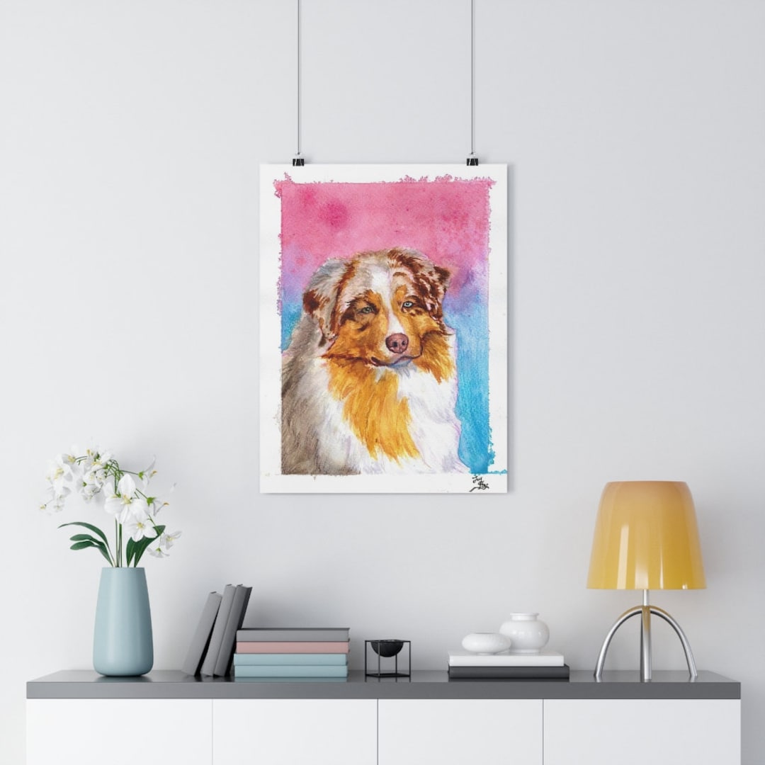 Red Merle Aussie Australian Shepherd Giclée Art Print - Etsy