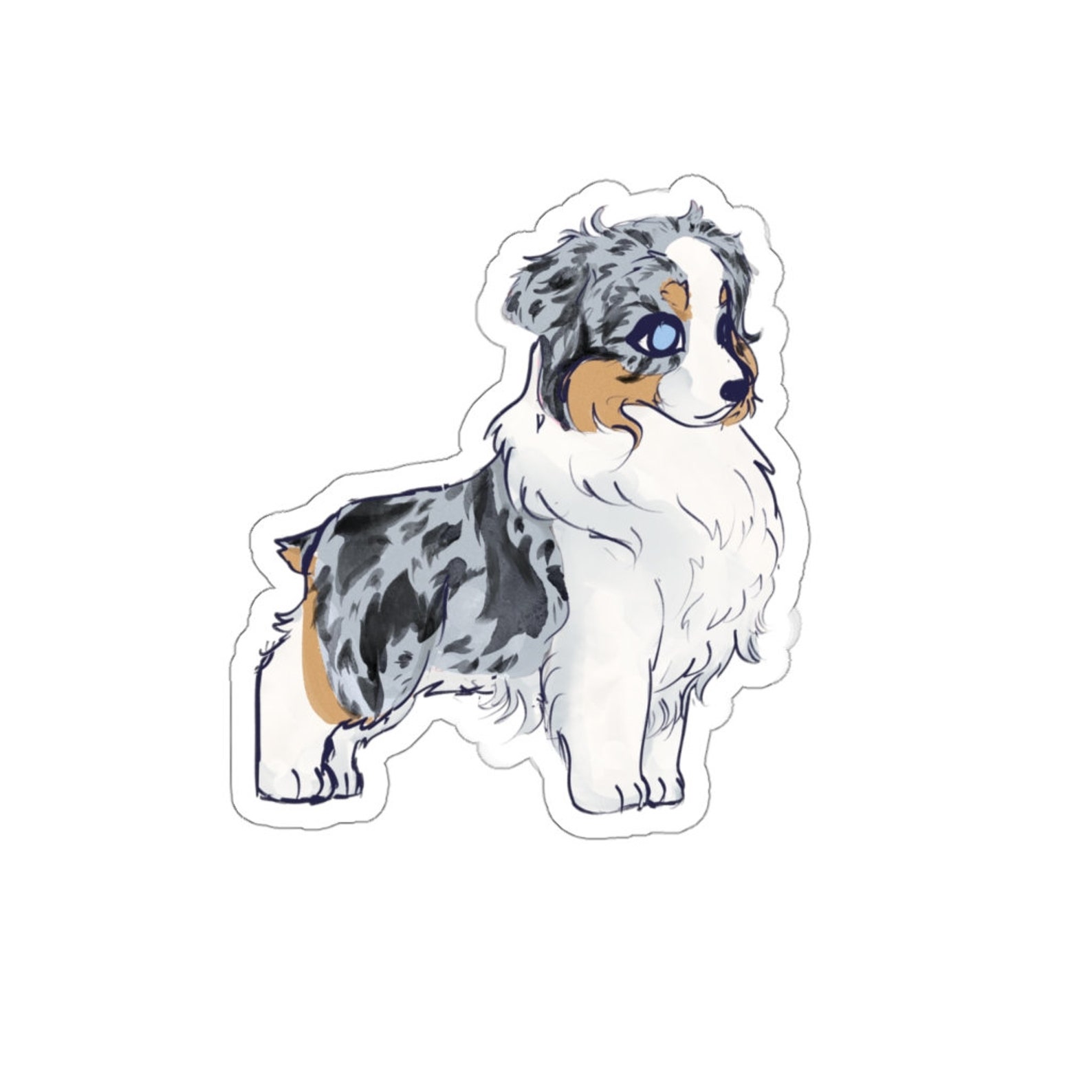 Cute Puppy Stickers Australian Shepherd Puppy Blue Merle - Etsy