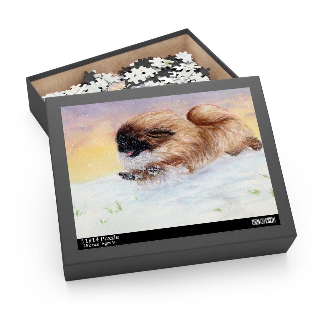 Peke Pekingese Dog Breed Puzzle Watercolor Sunset 120 252 500-piece ...