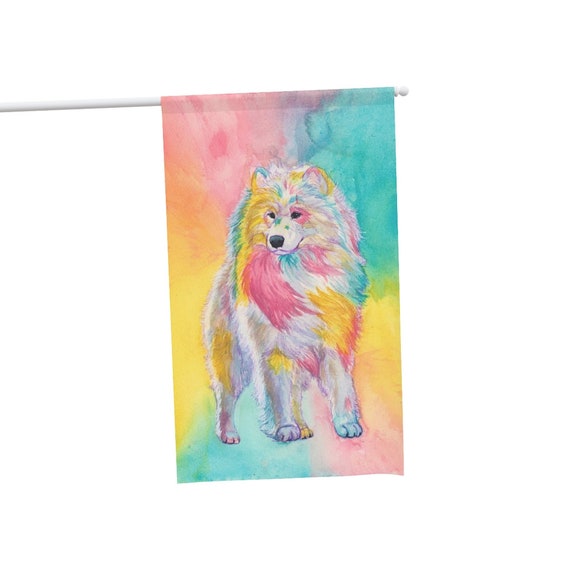 House Banner Samoyed Watercolor Realistic Painting Spitz - Etsy