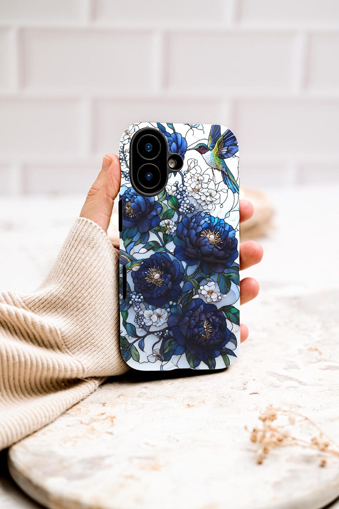 Vintage Blue and White Floral Phone Case, Chateaucore Flowers, Tech ...