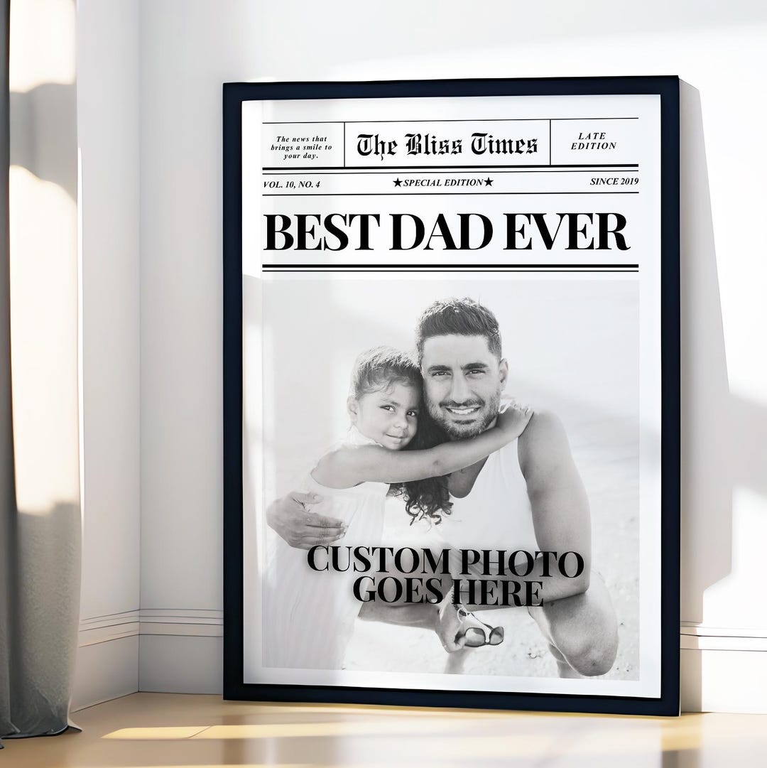 Canva Template Father's Day Newspaper, Custom Dad Newspaper Poster ...