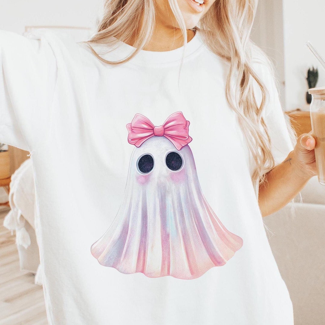 Pink Bow Ghost Png - Cute Ghost Png - Pastel Halloween Ghost ...