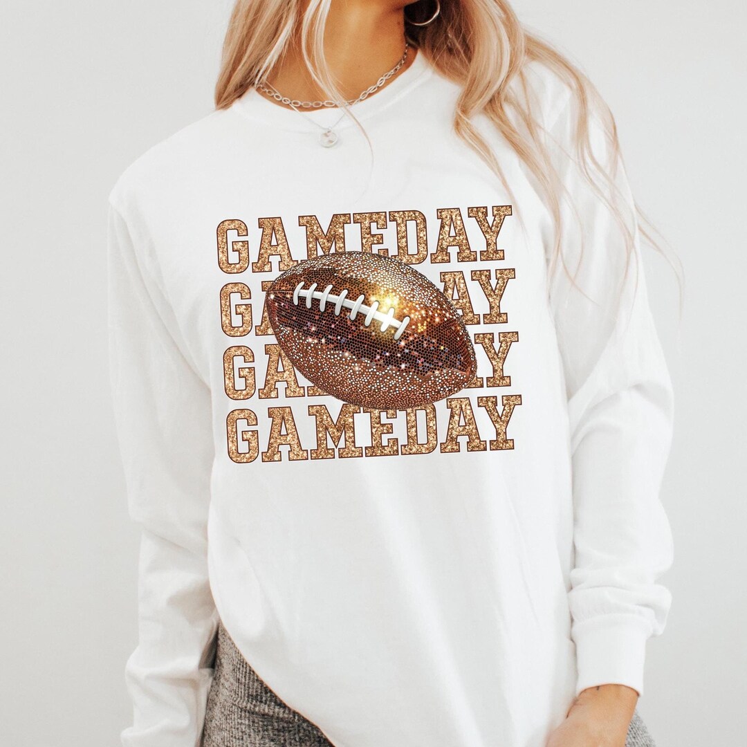 Game Day Glitter Football PNG | Game Day Football Clipart | Football ...