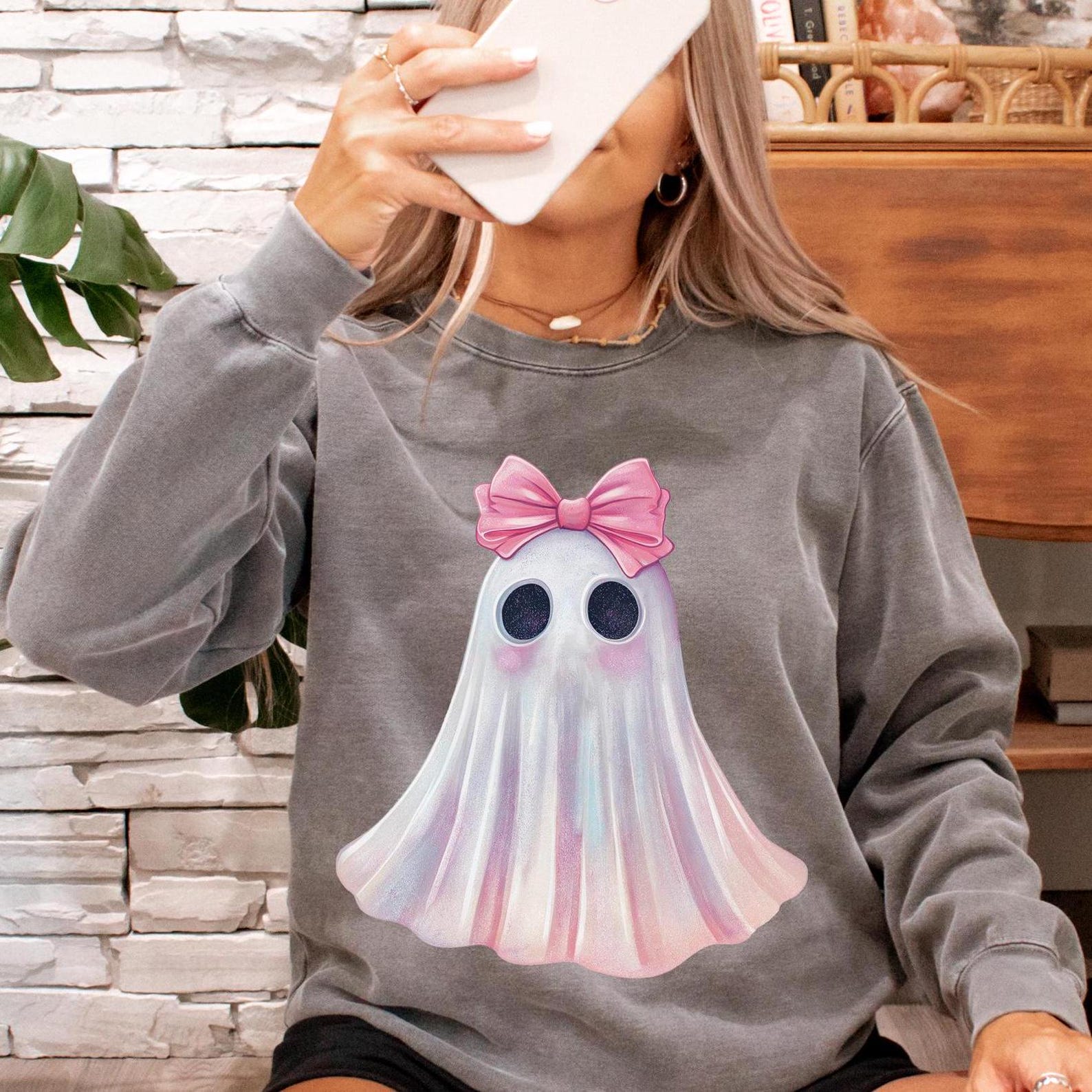 Pink Bow Ghost Png - Cute Ghost Png - Pastel Halloween Ghost ...