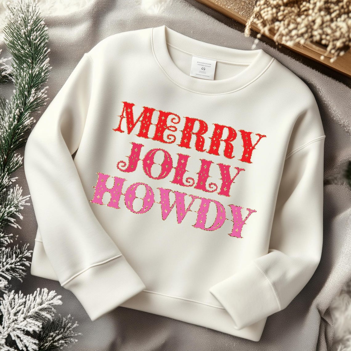 Merry Jolly Howdy Png, Glitter Christmas Png, Merry Glitter Png Design ...