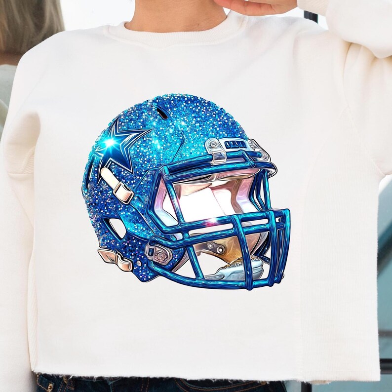Blue Glitter Helmet PNG, American Football Helmet Sublimation Design ...