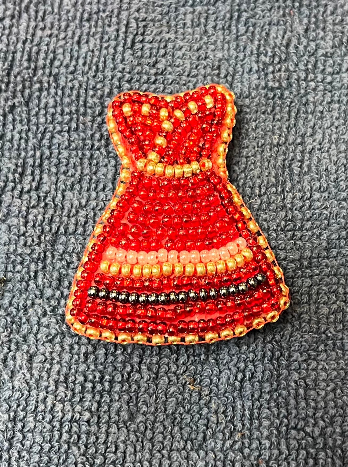 Beaded Red Dress Pin - Etsy Canada