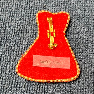 Beaded Red Dress Pin - Etsy Canada