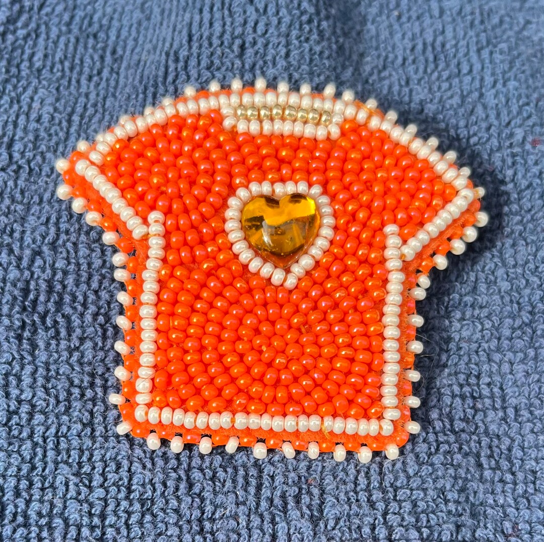 Beaded Orange Shirt Pin (ab) - Etsy Canada