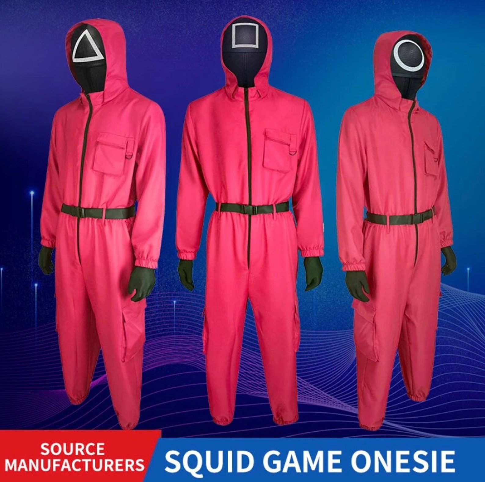 Squid Game Cosplay Costume Jumpsuit Boss Coat Mask Gloves - Etsy