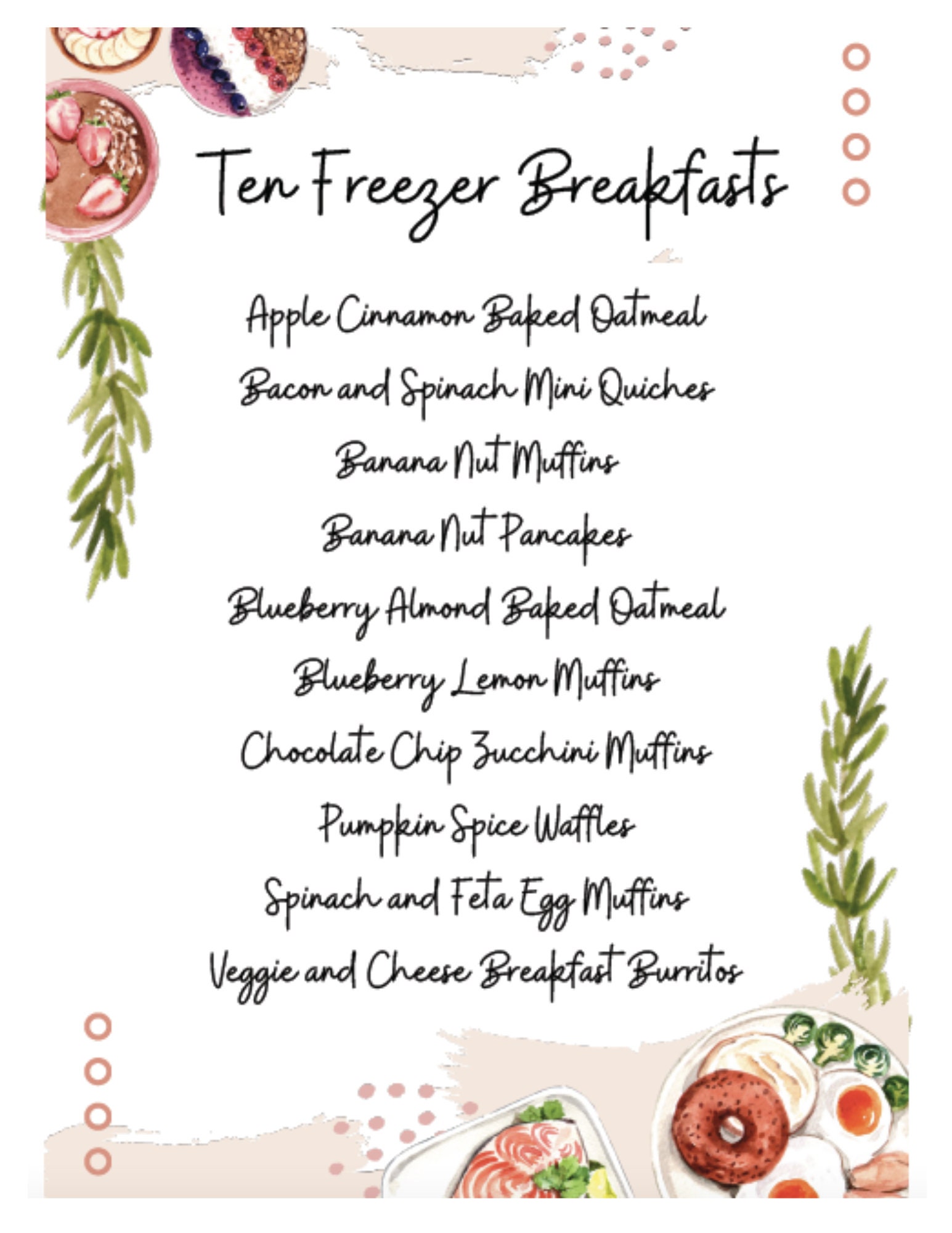 10 Freezer Breakfast Meals - Make Ahead Breakfasts to Keep in Your Freezer! - Etsy