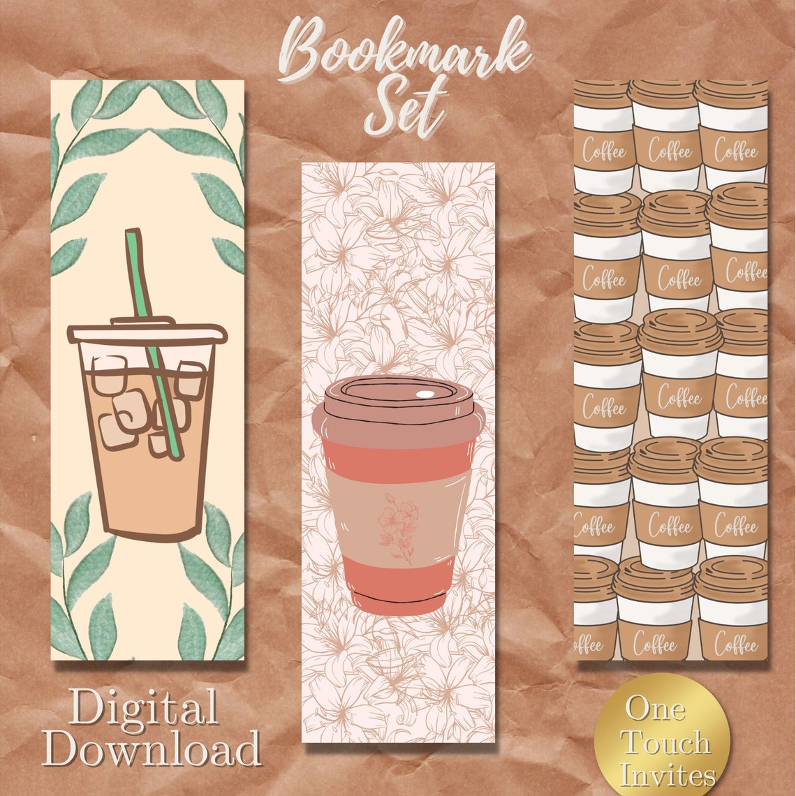 Coffee Bookmarks | Digital Bookmark Download | Book Lovers | Coffee ...