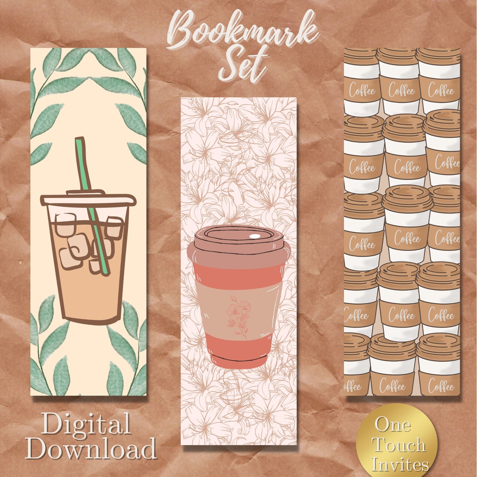 Coffee Bookmarks | Digital Bookmark Download | Book Lovers | Coffee ...