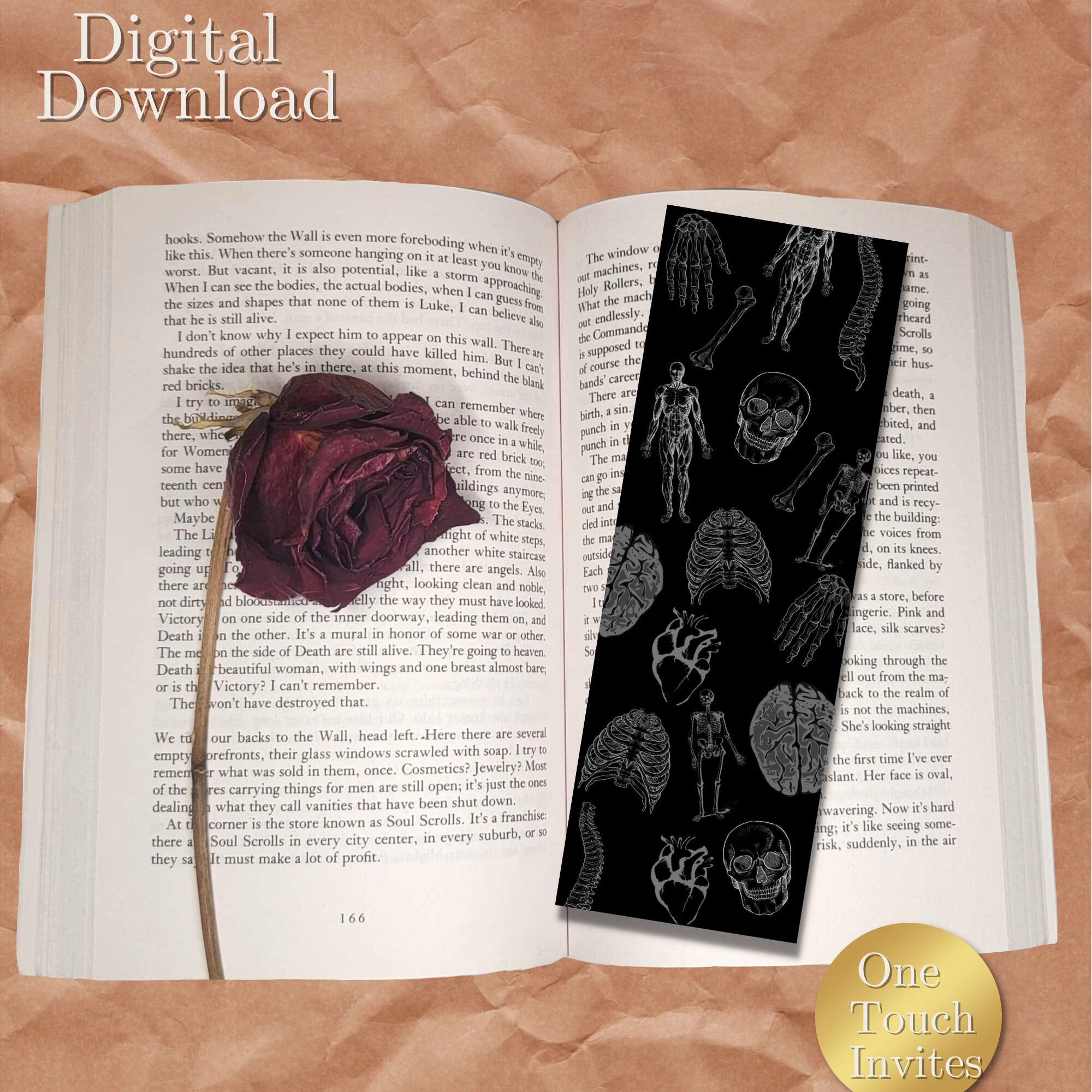 Skeleton Bookmarks | Anatomy Bookmarks| Spooky Bookmarks| Gothic ...