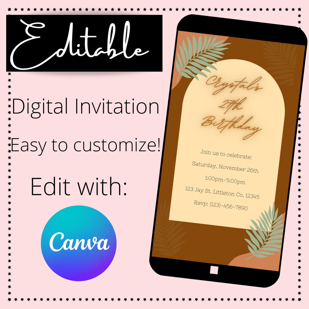 BOHO Theme Birthday Invitation| Boho Birthday | Simple Boho Invitation ...