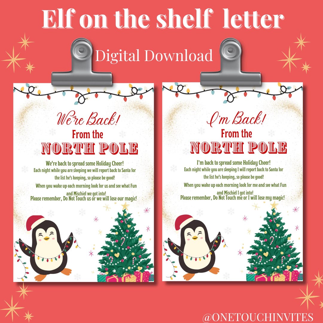 Elf on the Shelf Welcome Back Letter Elf on the Shelf Letter Elf on the ...